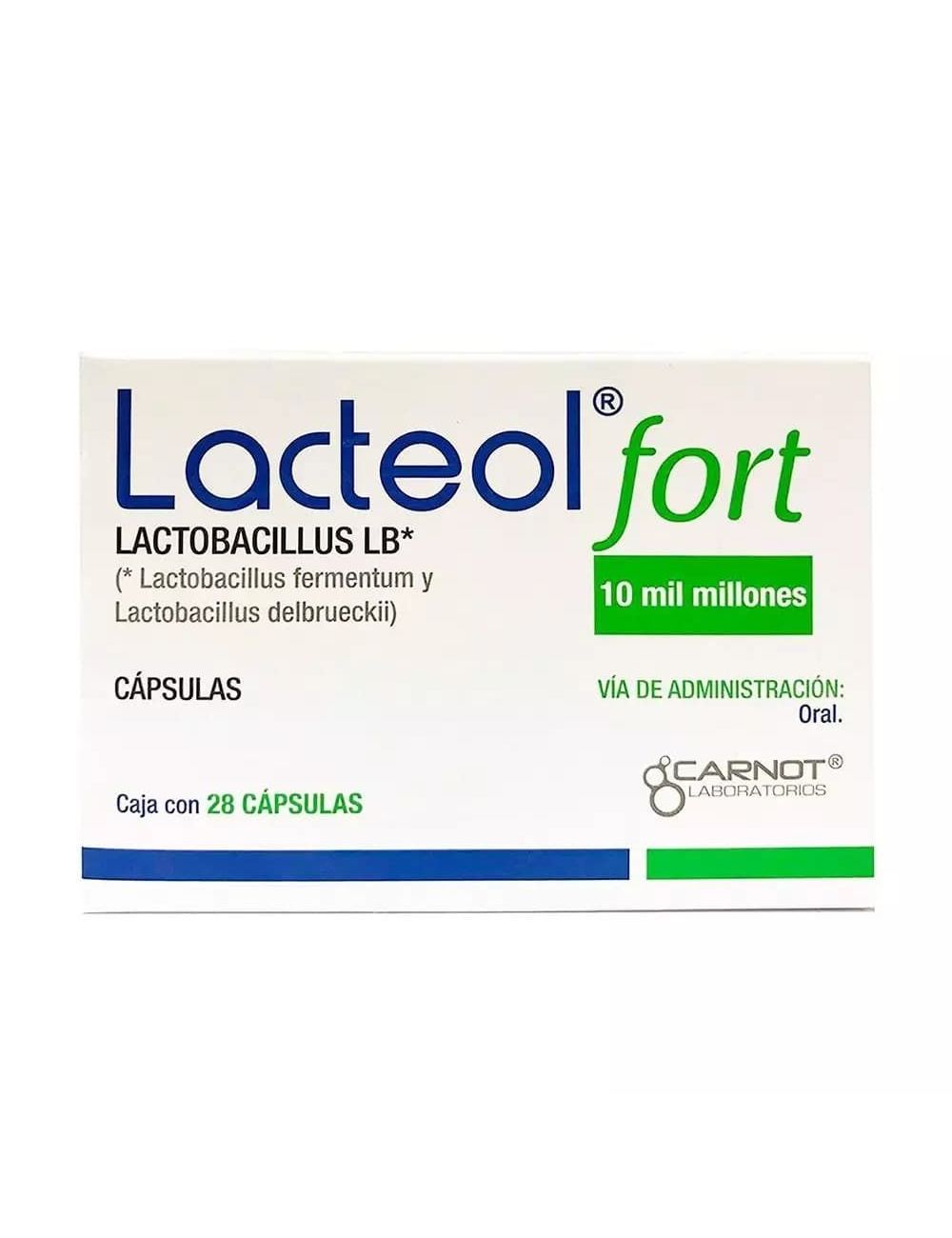 Lacteol® Fort 10,000 M.U.I - 28 Cápsulas | Lactobacillus LB | Carnot