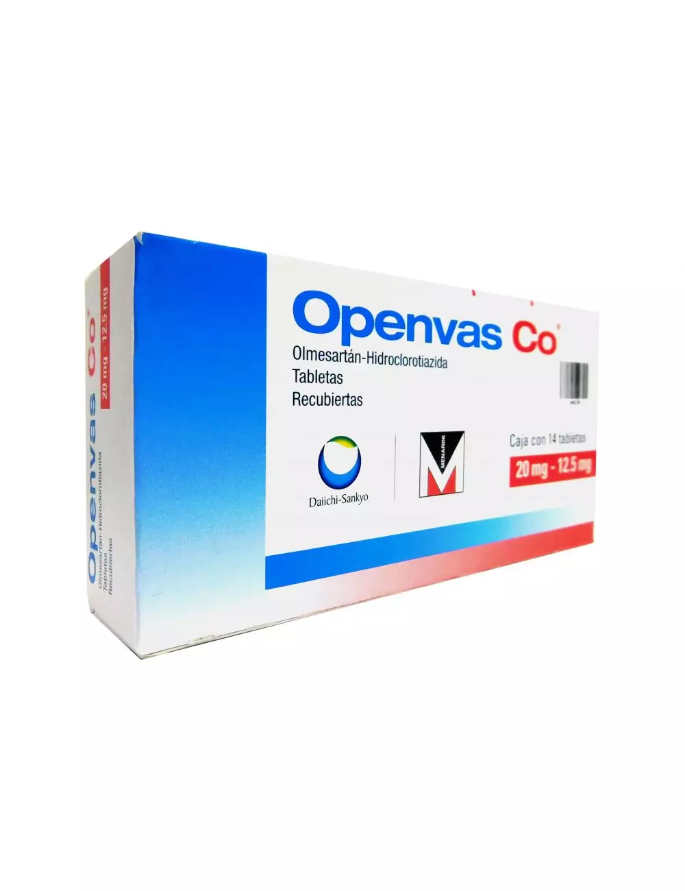 Precio Openvas Co 20 mg/12.5 mg con 14 tabletas | Farmalisto MX