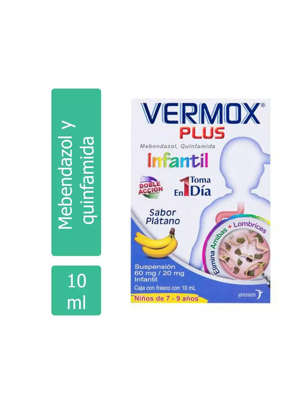 Precio Vermox Plus Infantil frasco 10 ml | Farmalisto MX